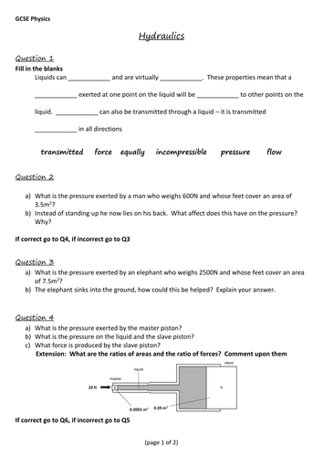 Pressure and pressure in fluids | Teaching Resources
