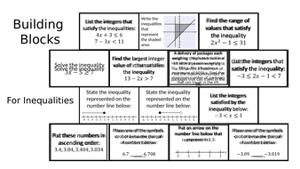 Building Blocks - Inequalities | Teaching Resources