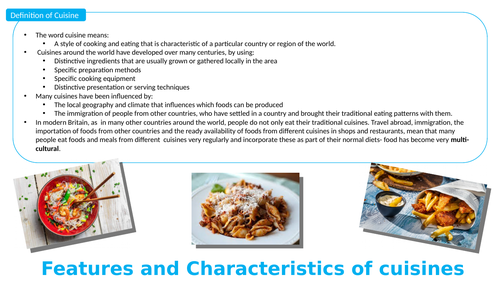 AQA GCSE Food Preparation & Nutrition section 4 lesson 4: Traditional ...