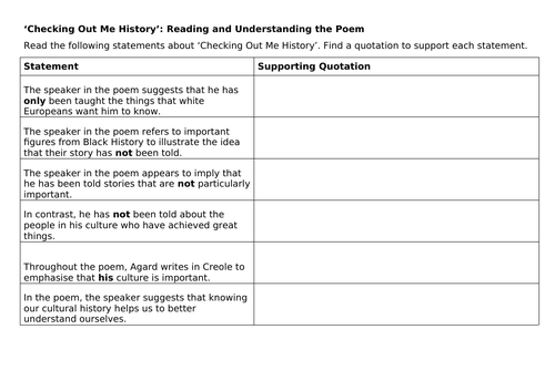 Checking Out Me History: Lower Ability | Teaching Resources