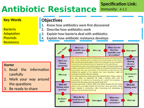 A Level Biology Antibiotic Resistance Lesson & Activities | Teaching ...
