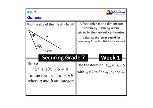 Target Grade 7 Starter Pack | Teaching Resources