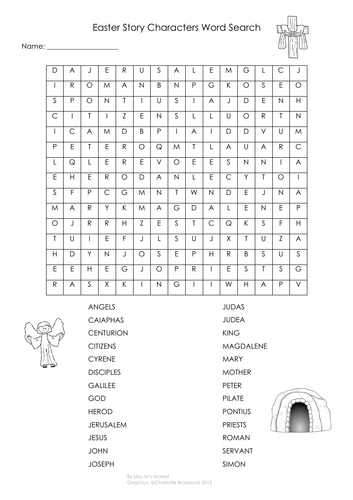 Christian Easter Story Characters Word-Search | Teaching Resources