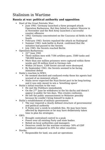 Tsarist and Communist Russia: All the revision notes you need to know A ...