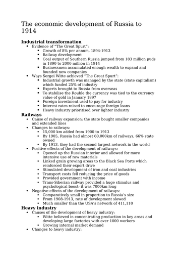 Tsarist and Communist Russia: All the revision notes you need to know A ...