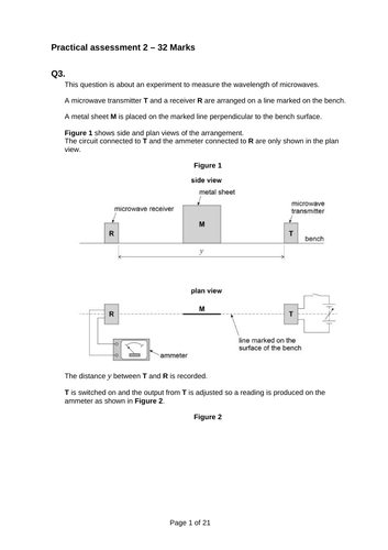 A Level Physics - Practical exam questions for paper 3 - Y13 AQA ...