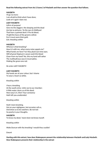 Macbeth revision lesson for AQA Lit 1 paper one | Teaching Resources