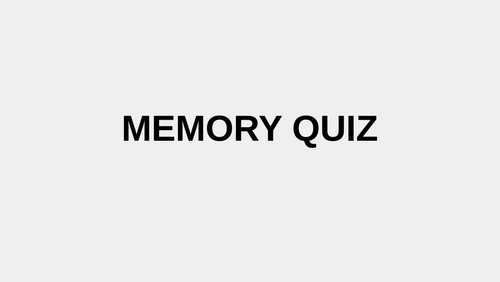 MEMORY Pop Quiz | Teaching Resources
