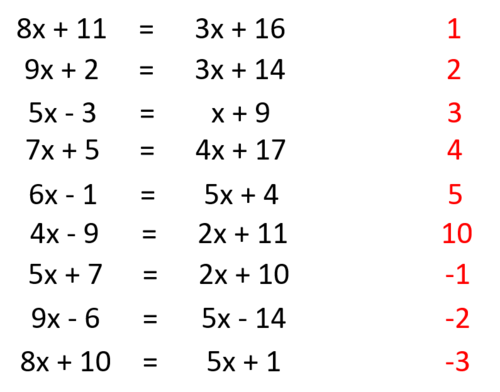 Equations - x on both sides - Problem Solving | Teaching Resources