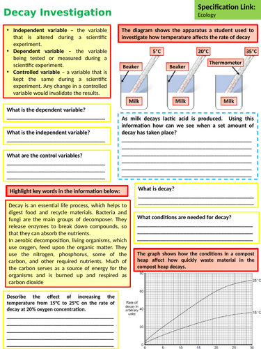 19 KS4 GCSE AQA 9-1 Science Practical Investigations Exam Questions ...