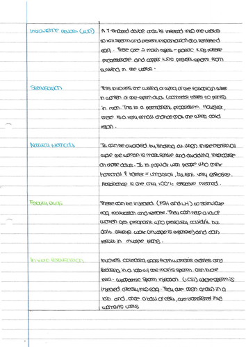 AQA GCSE Biology Contraception and IVF | Teaching Resources