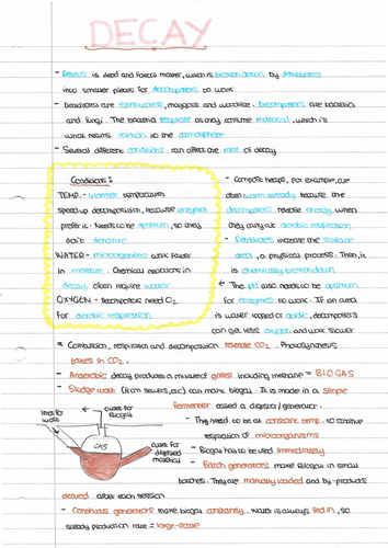 AQA GCSE Biology Ecology Decay and Quadrats | Teaching Resources
