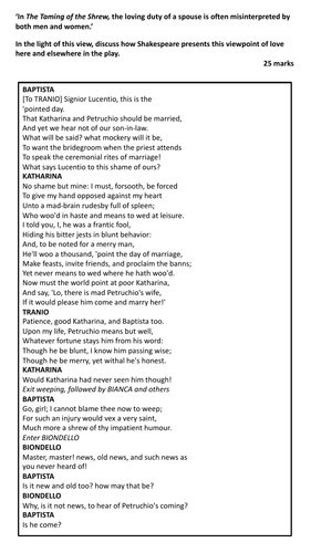 AQA A-level English Literature - Love Through the Ages The Taming of ...