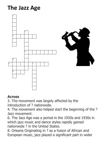 The Jazz Age Crossword | Teaching Resources