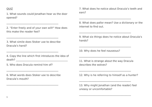 Mixture of tasks/worksheets to accompany any 'Dracula' unit. | Teaching ...