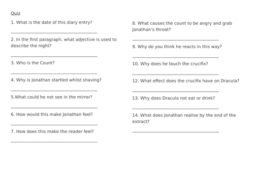 Mixture of tasks/worksheets to accompany any 'Dracula' unit. | Teaching ...