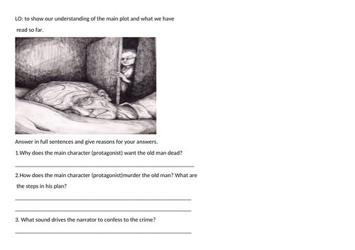 KS3 19th Century Fiction Gothic - ‘Tell Tale Heart’ Edgar Allan Poe ...