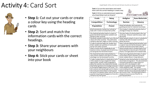 Card Sort - Why did Great Britain build an Empire? | Teaching Resources