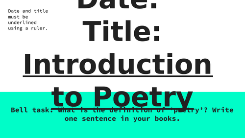 Introduction to Poetry Lesson | Teaching Resources