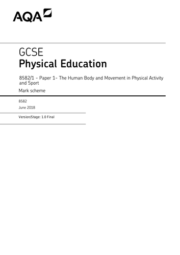 AQA GCSE PE 9-1 Paper 1 lessons, Worksheets and End of unit tests ...