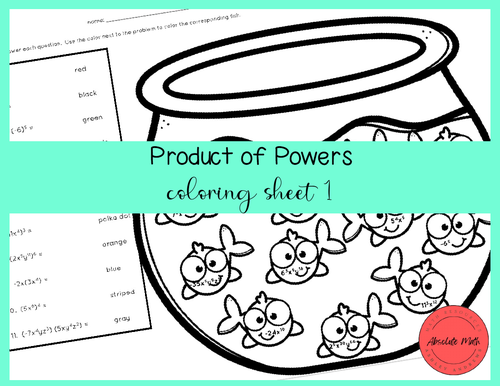 Product of Powers Coloring Sheet | Teaching Resources