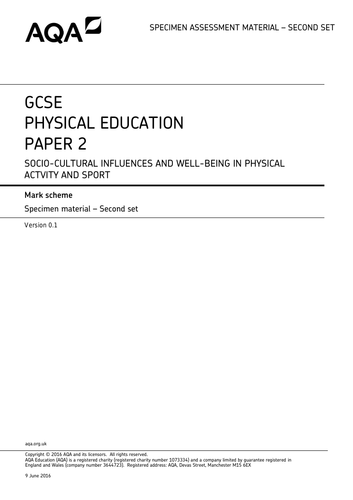 AQA GCSE PE 9-1 Exam paper 2 full lesson content, End of topic ...