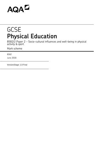 AQA GCSE PE 9-1 Exam paper 2 full lesson content, End of topic ...