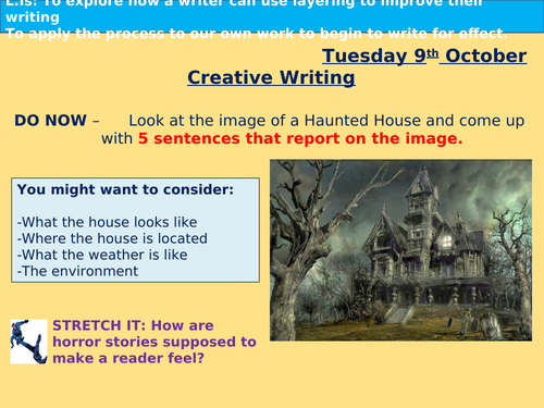 Paper 1 Question 5 Show Not Tell/Creative Writing | Teaching Resources