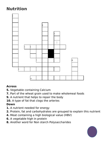 10 Nutrition worksheets, puzzles and crosswords. | Teaching Resources