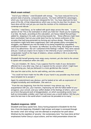 Pride and Prejudice mock exam unit | Teaching Resources Pride and Prejudice mock exam unit | Teaching Resources