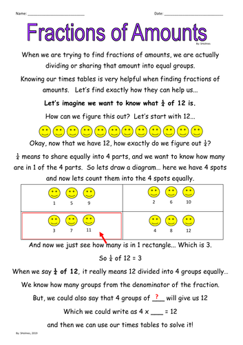 Fractions of Amounts | Teaching Resources