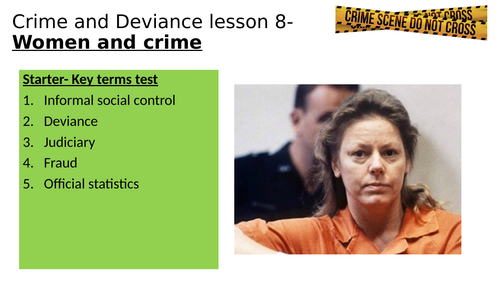 Crime resources for Eduqas GCSE sociology- women and crime, white ...