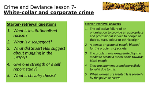 Crime resources for Eduqas GCSE sociology- women and crime, white ...