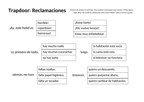 KS3 & GCSE Speaking Trapdoor | Teaching Resources