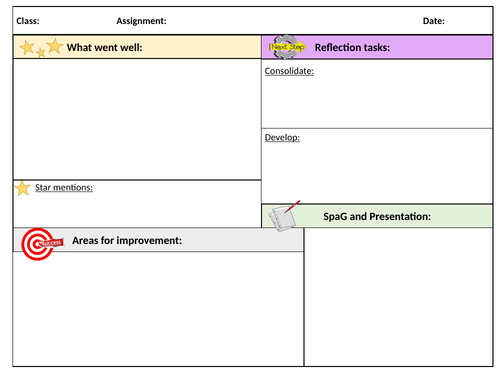 Whole Class Feedback Marking Sheet template | Teaching Resources Whole Class Feedback Marking Sheet template | Teaching Resources