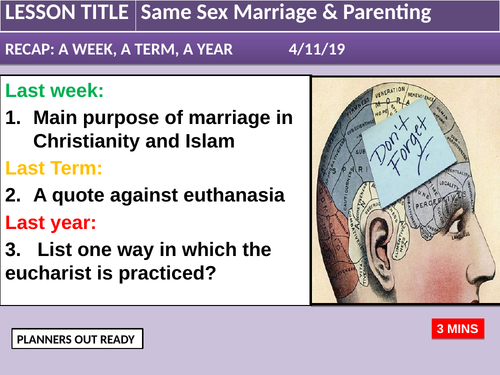 SAME SEX MARRIAGE & PARENTING | Teaching Resources