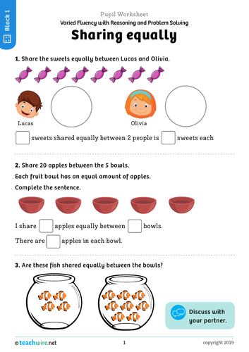 Y1 Summer Term Block 1 Number Multiplication And Division Sharing Equally Teaching Resources