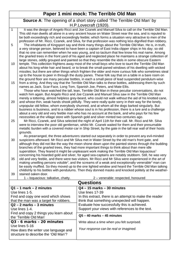 Edexcel English Language Mock-Per-Page | Teaching Resources