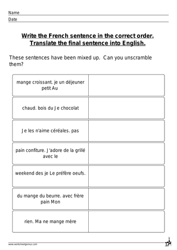 French breakfast booklet | Teaching Resources