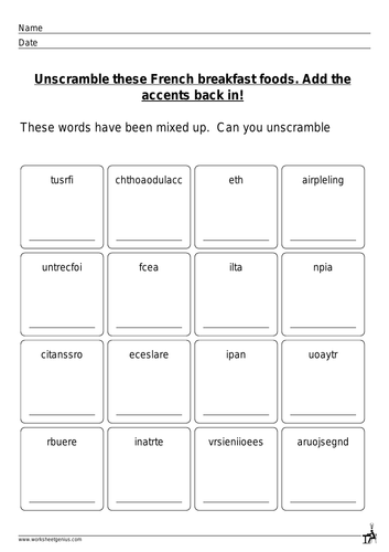 French breakfast booklet | Teaching Resources