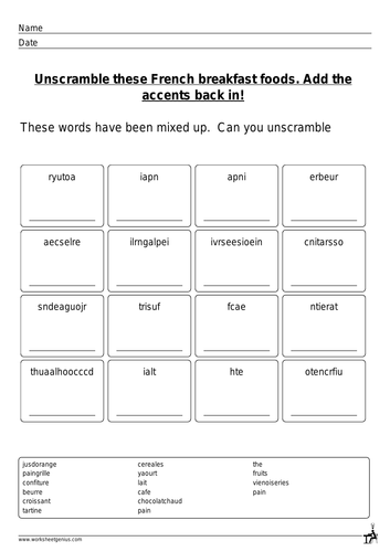 French breakfast booklet | Teaching Resources