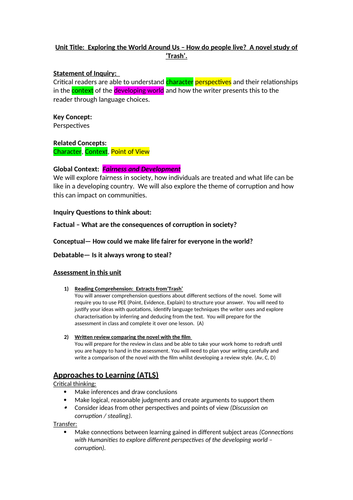 'Trash' by Andy Mulligan - Fully resourced scheme of work for a ...