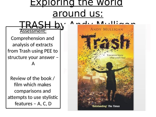 'Trash' by Andy Mulligan - Fully resourced scheme of work for a ...