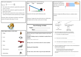 KS3 Collins Energy revision mats | Teaching Resources