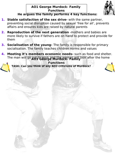 Sociology #SOCFAM Families Lesson 18 Functionalism and The Family ...