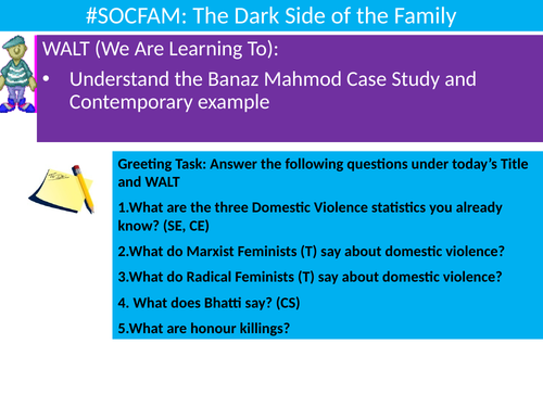 Sociology #SOCFAM Families Lesson 42 Dark Side of The Family Banaz ...