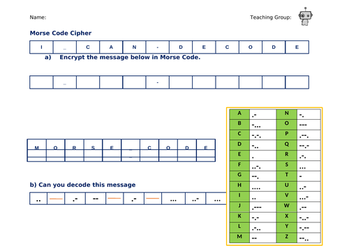 Encryption Morse Code activity | Teaching Resources