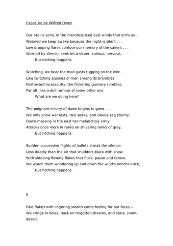 Conflict Poetry | Teaching Resources