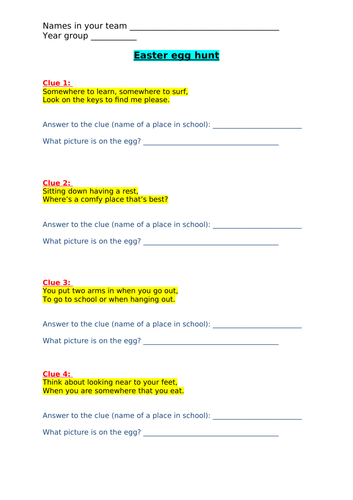 Fun Easter Egg hunt to use in school! | Teaching Resources