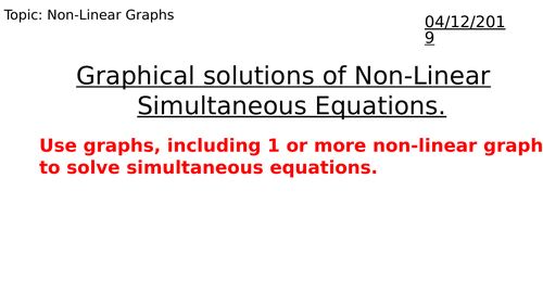AQA GCSE Higher+ Unit: Non-Linear Graphs | Teaching Resources